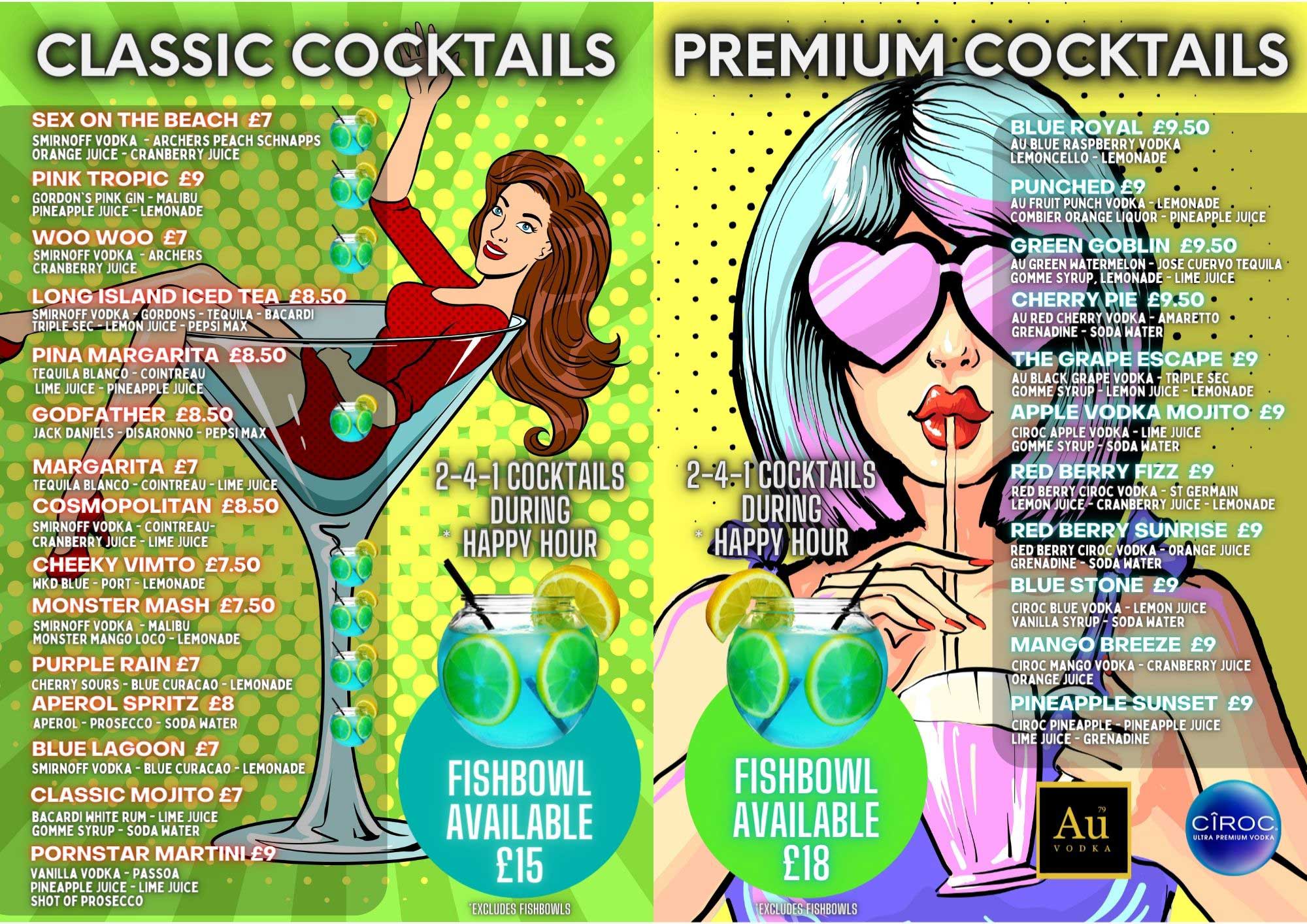 Menus - Retro Bar Cardiff